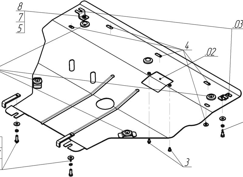 Защита картера двигателя, КПП MOTODOR 01529 для Opel Vivaro / Renault ...